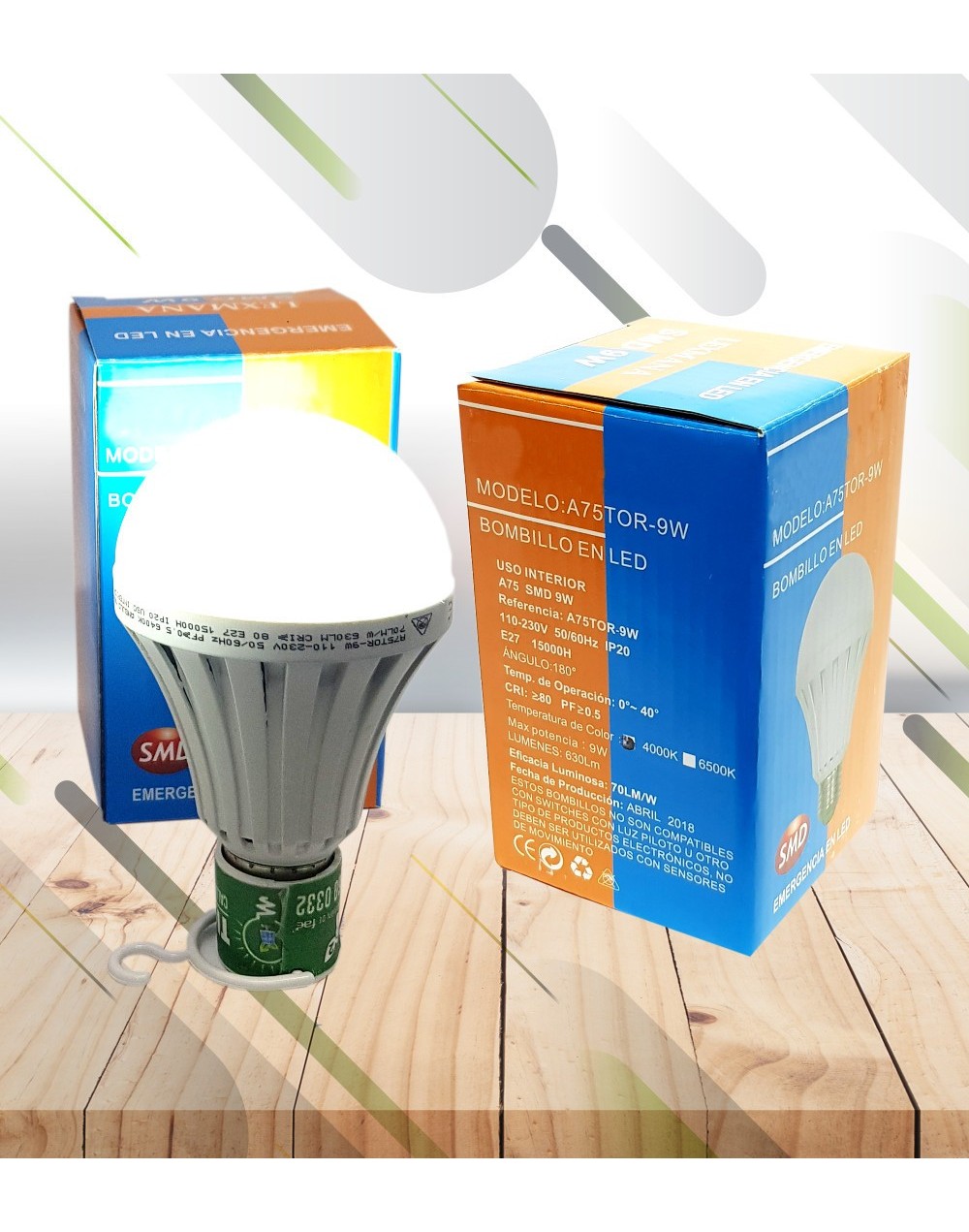Bombillo Led Recargable 9W