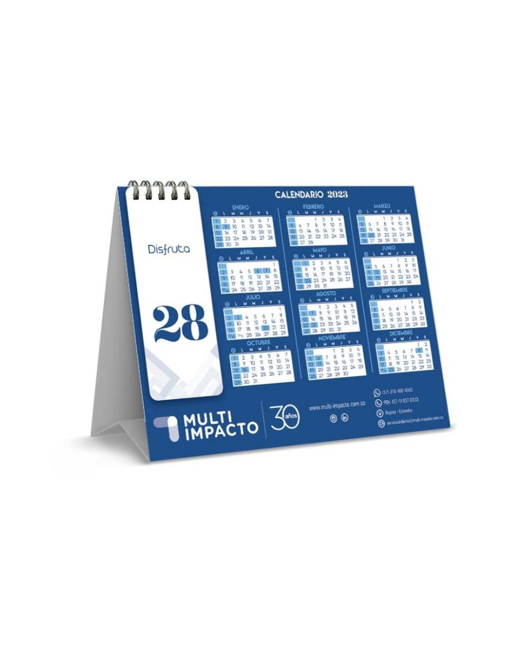 Calendario numérico de escritorio 2023