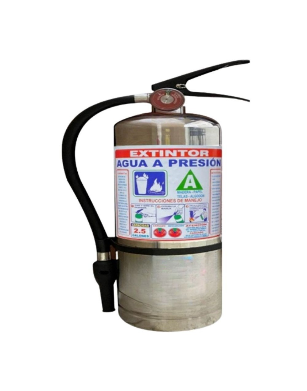 Extintor de agua 25 galones en acero inoxidable