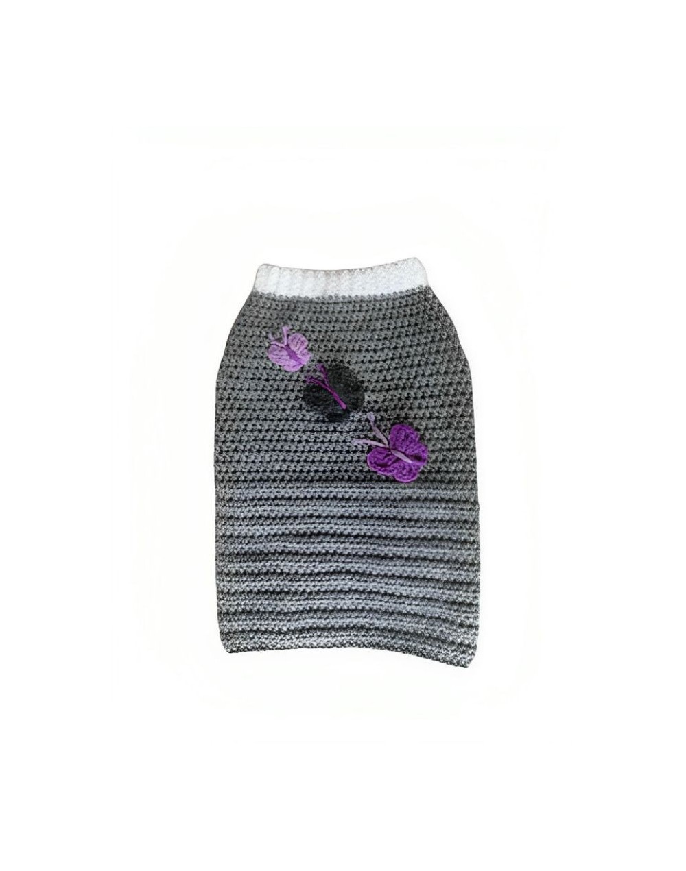 Saco gris con mariposas para perros