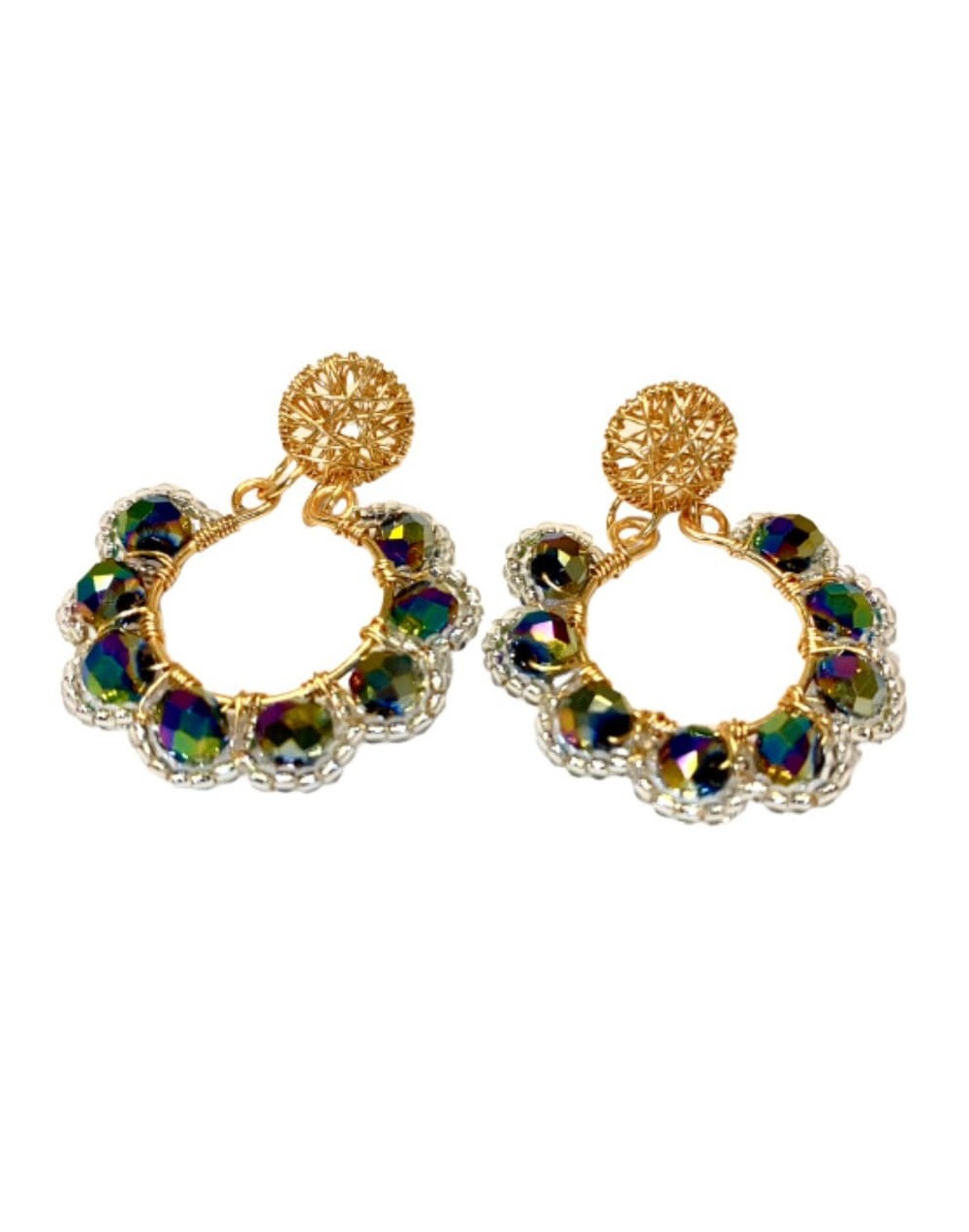Artesanía aretes reina murano de varios colores