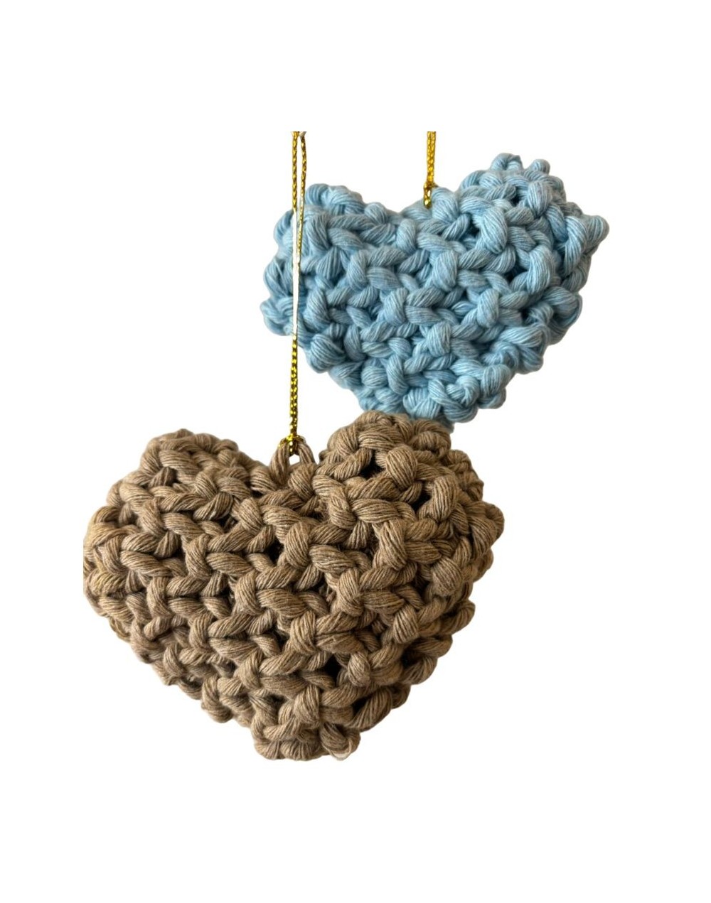 Corazones en macrame
