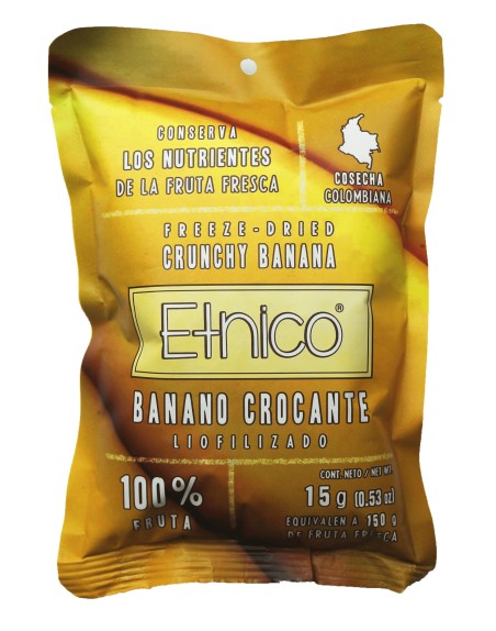 BANANO CROCANTE LIOFILIZADO 15g caja por 12 unidades incluye envio